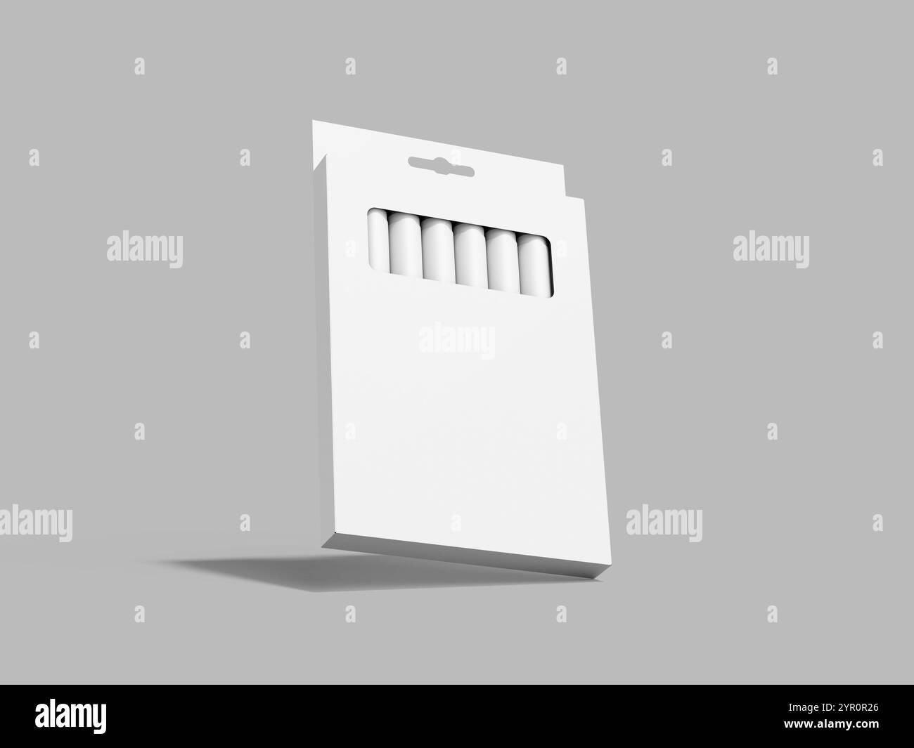 Isolated 3D Floating White Crayon Hanging Packaging Mockup Stock Photo ...