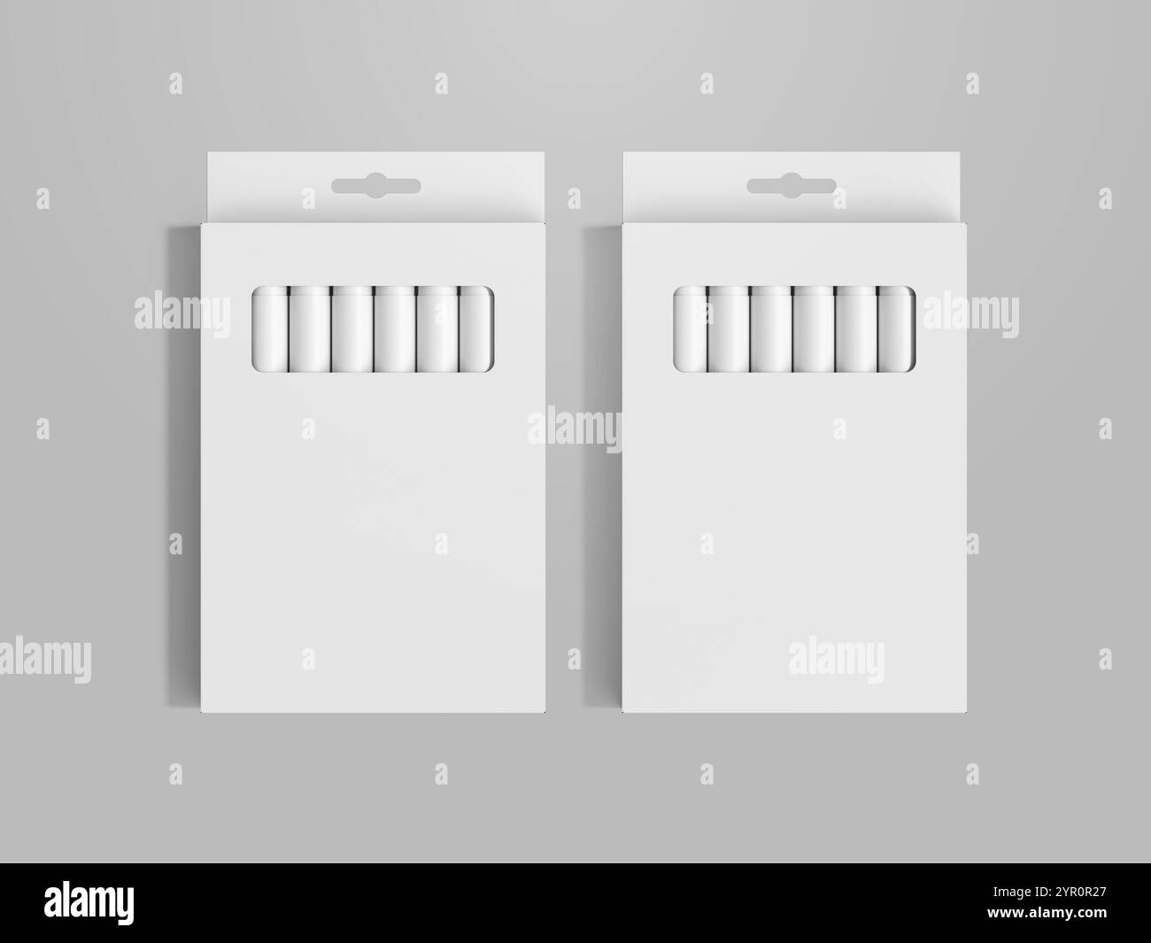 Blank White Crayon Packaging Mockup 3D Render Stock Photo - Alamy