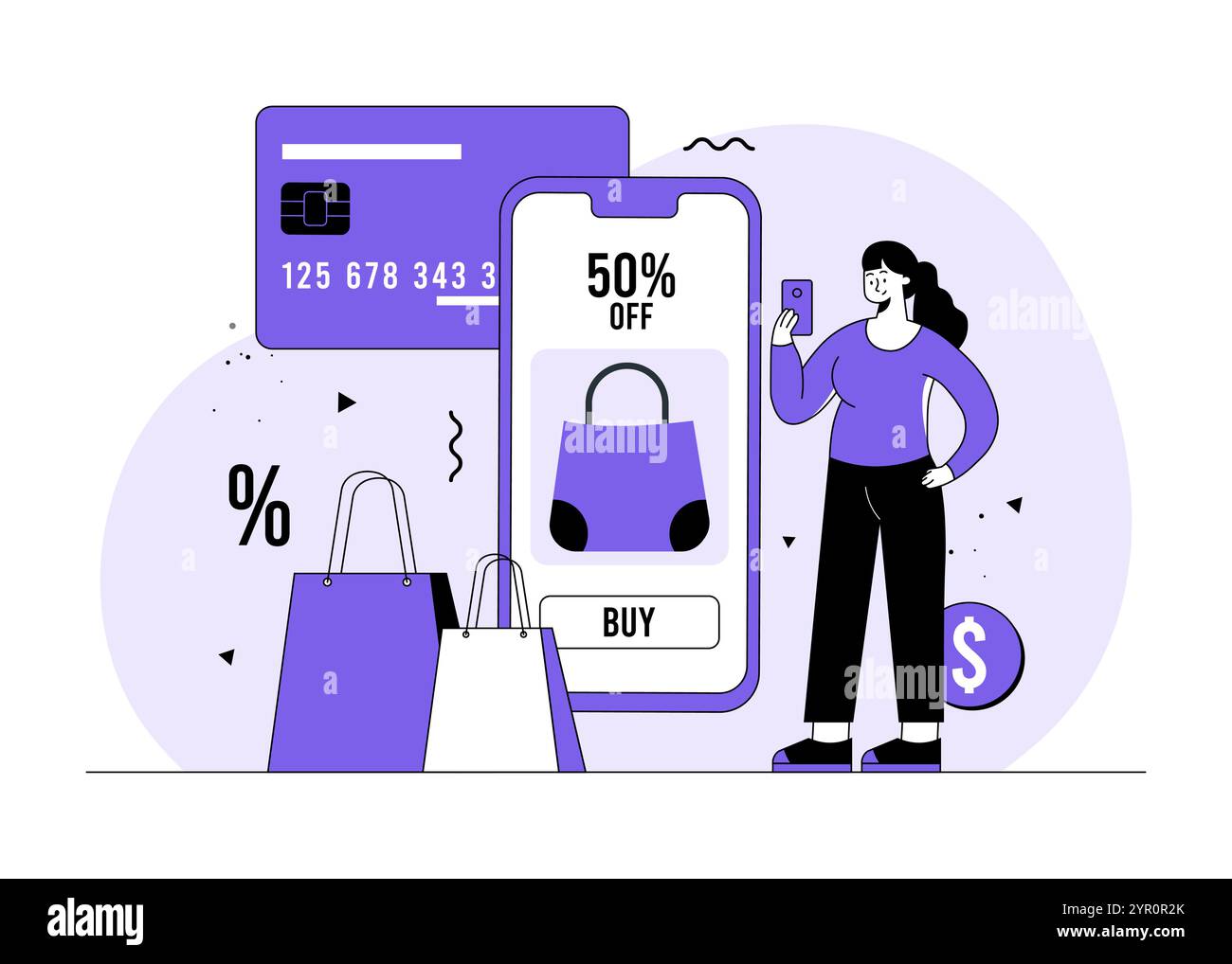 Woman ordering clothes Stock Vector Images - Alamy
