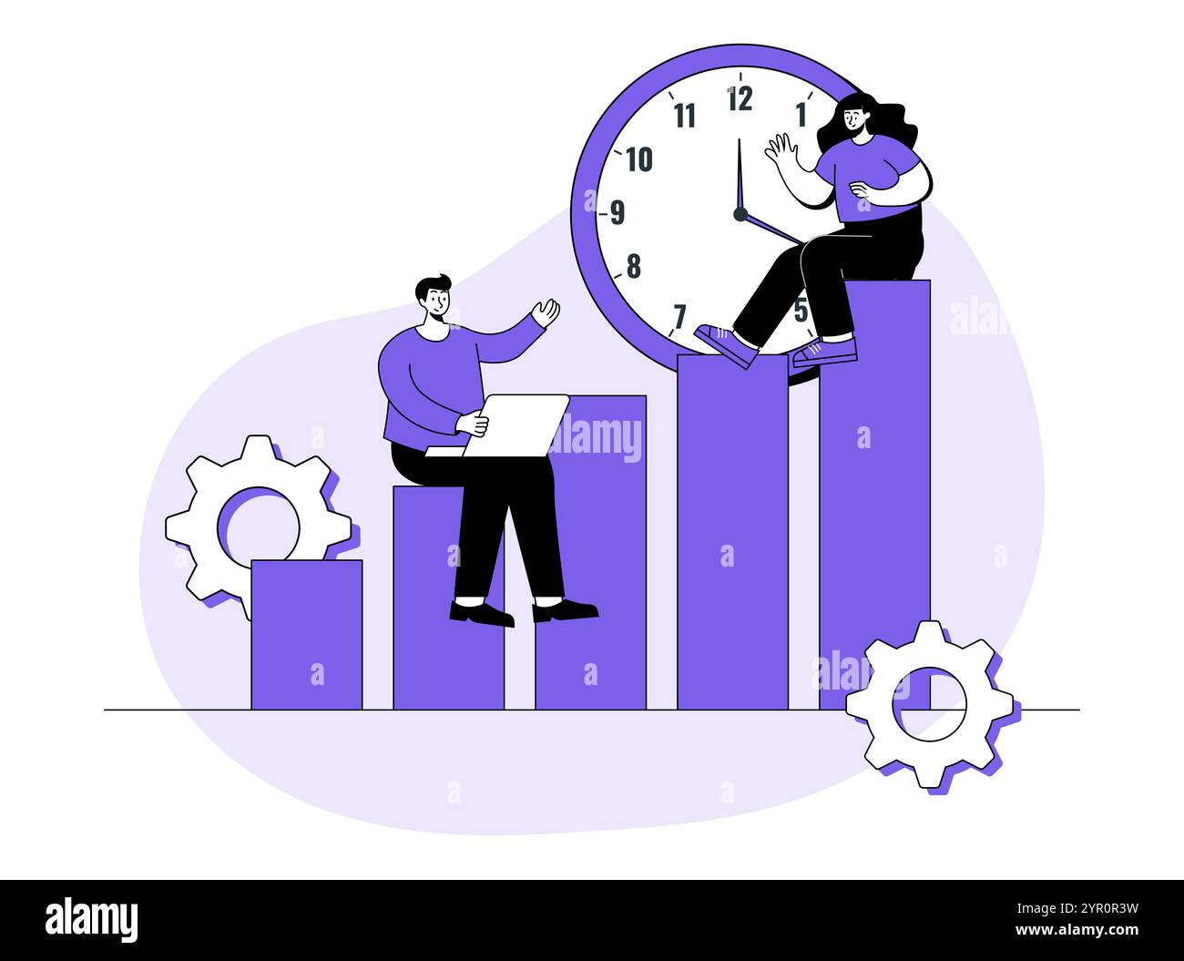 Time management cartoon Cut Out Stock Images & Pictures - Alamy
