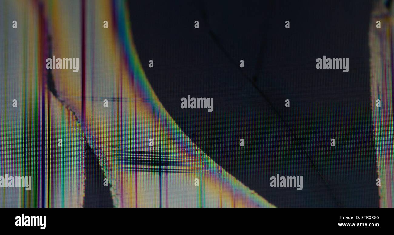 Broadcast damage. Screen distortion. Broken color glass computer ...