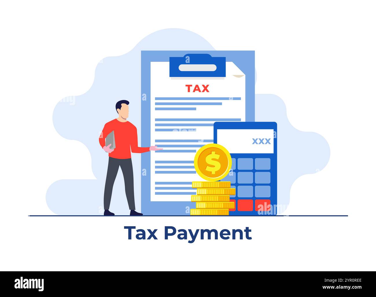 Tax payment flat illustration vector template, Paperwork, Tax form ...