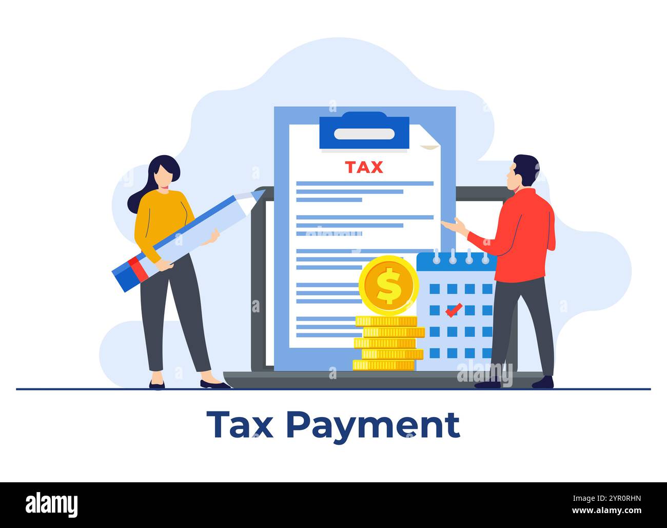Online tax payment flat illustration vector template, Paperwork, Tax ...