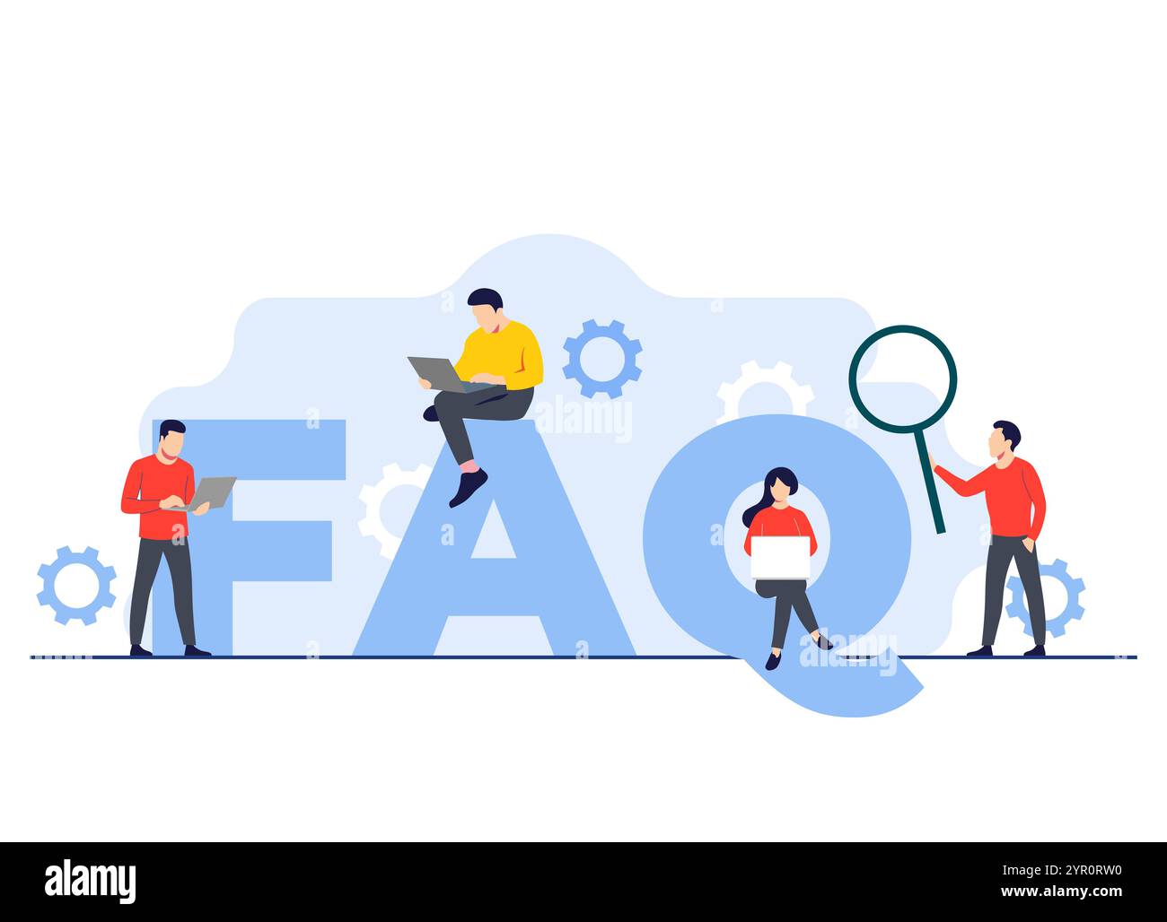 Frequently asked questions concept flat illustration vector template ...