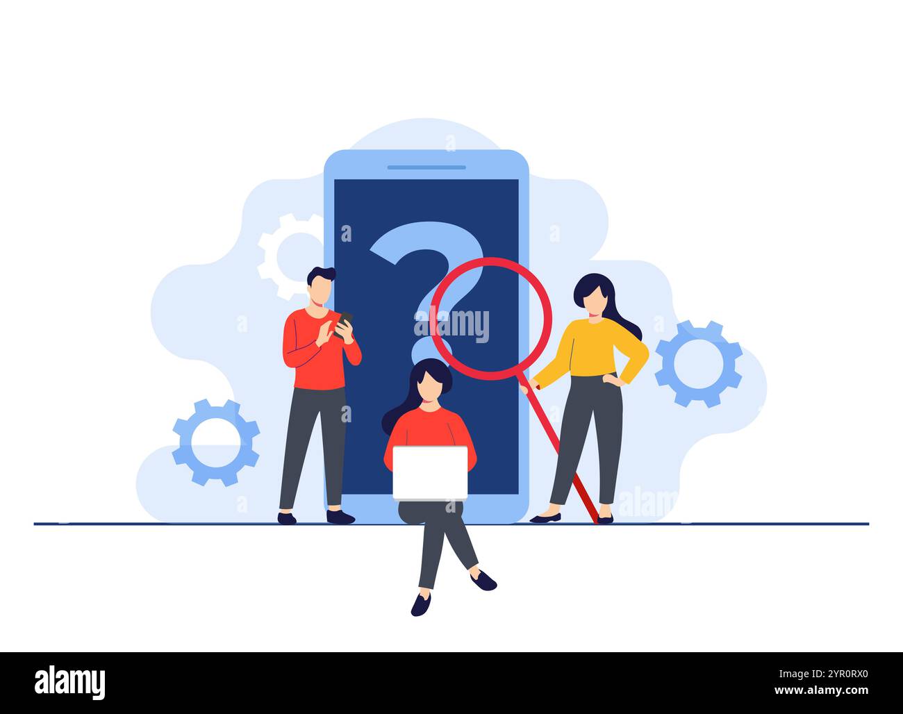 Frequently asked questions concept flat illustration vector template ...