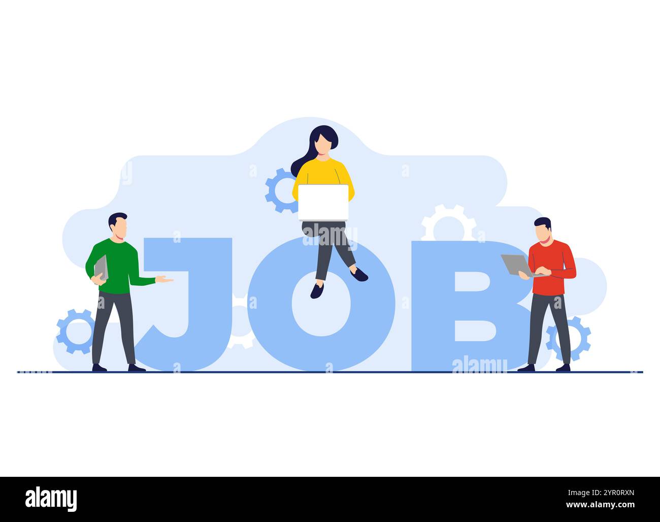 People looking for jobs, Business people searching for new employees ...