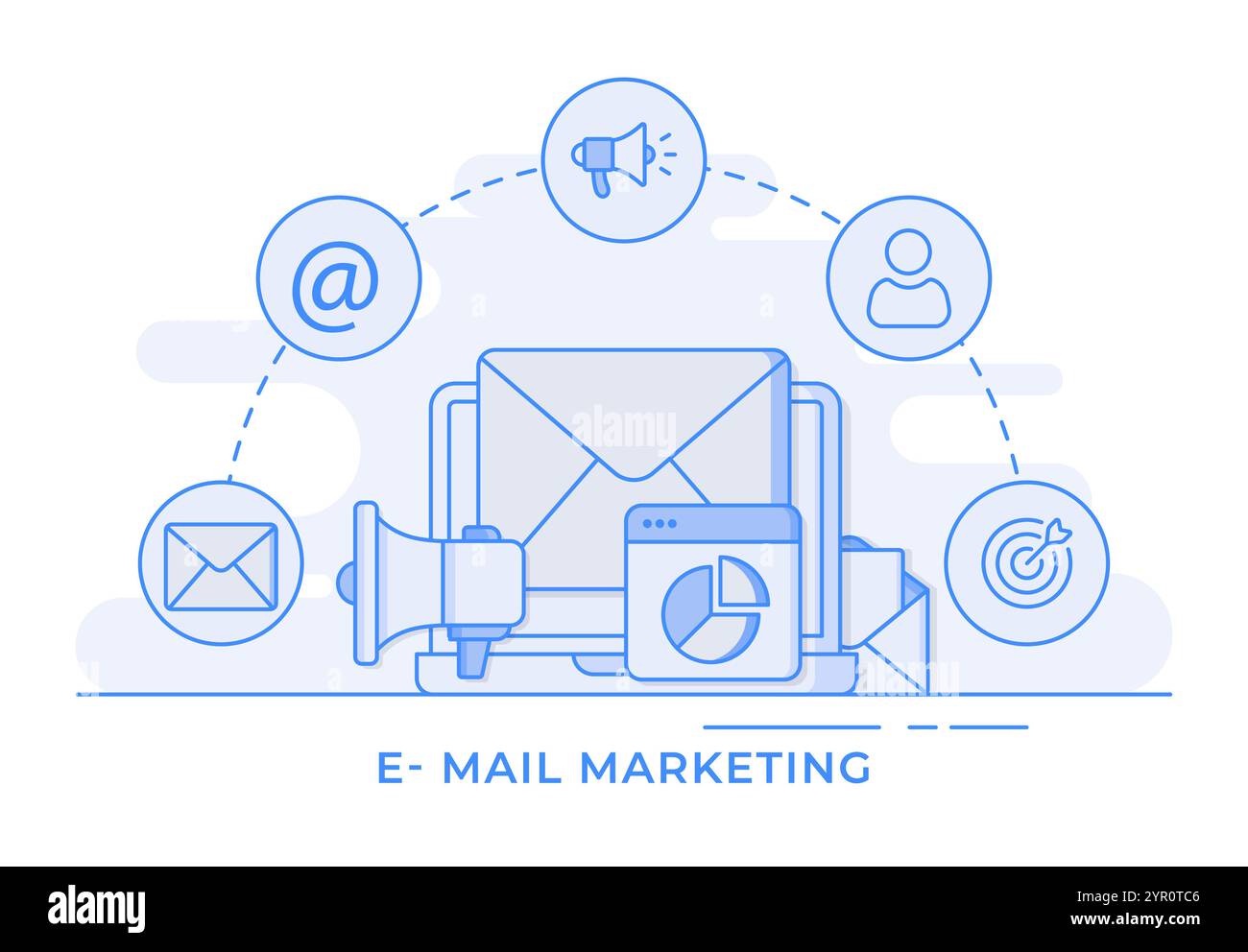Infographic background of email marketing, Digital email marketing ...