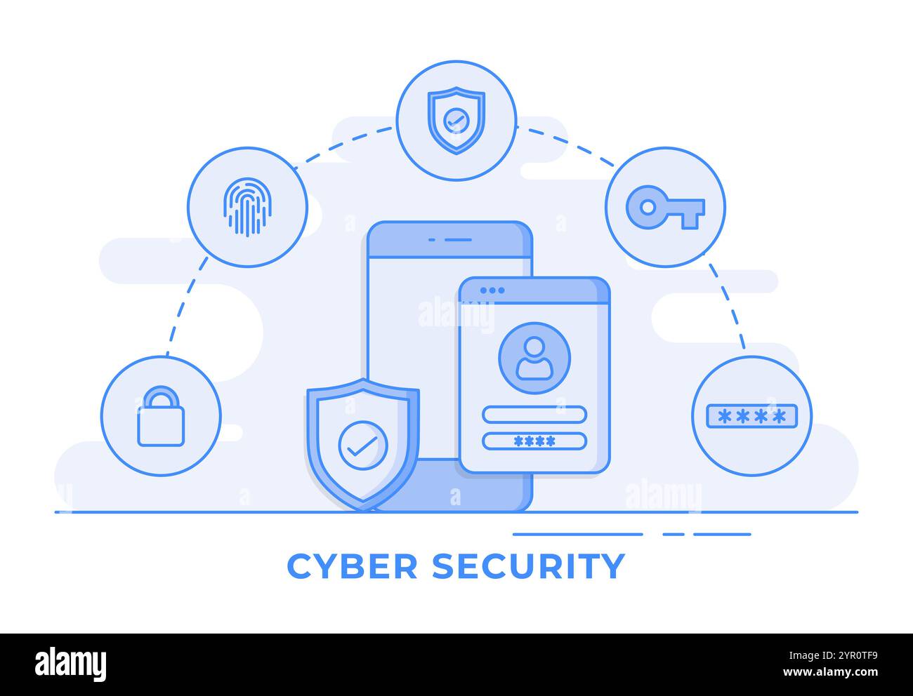 Cyber security, data security, account protection, data protection ...