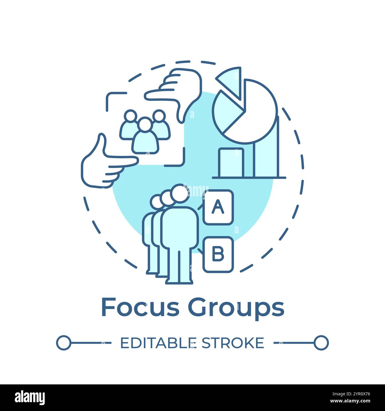 Focus groups soft blue concept icon Stock Vector Image & Art - Alamy
