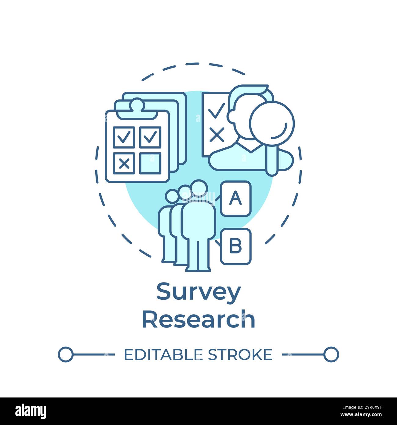 Survey research soft blue concept icon Stock Vector Image & Art - Alamy