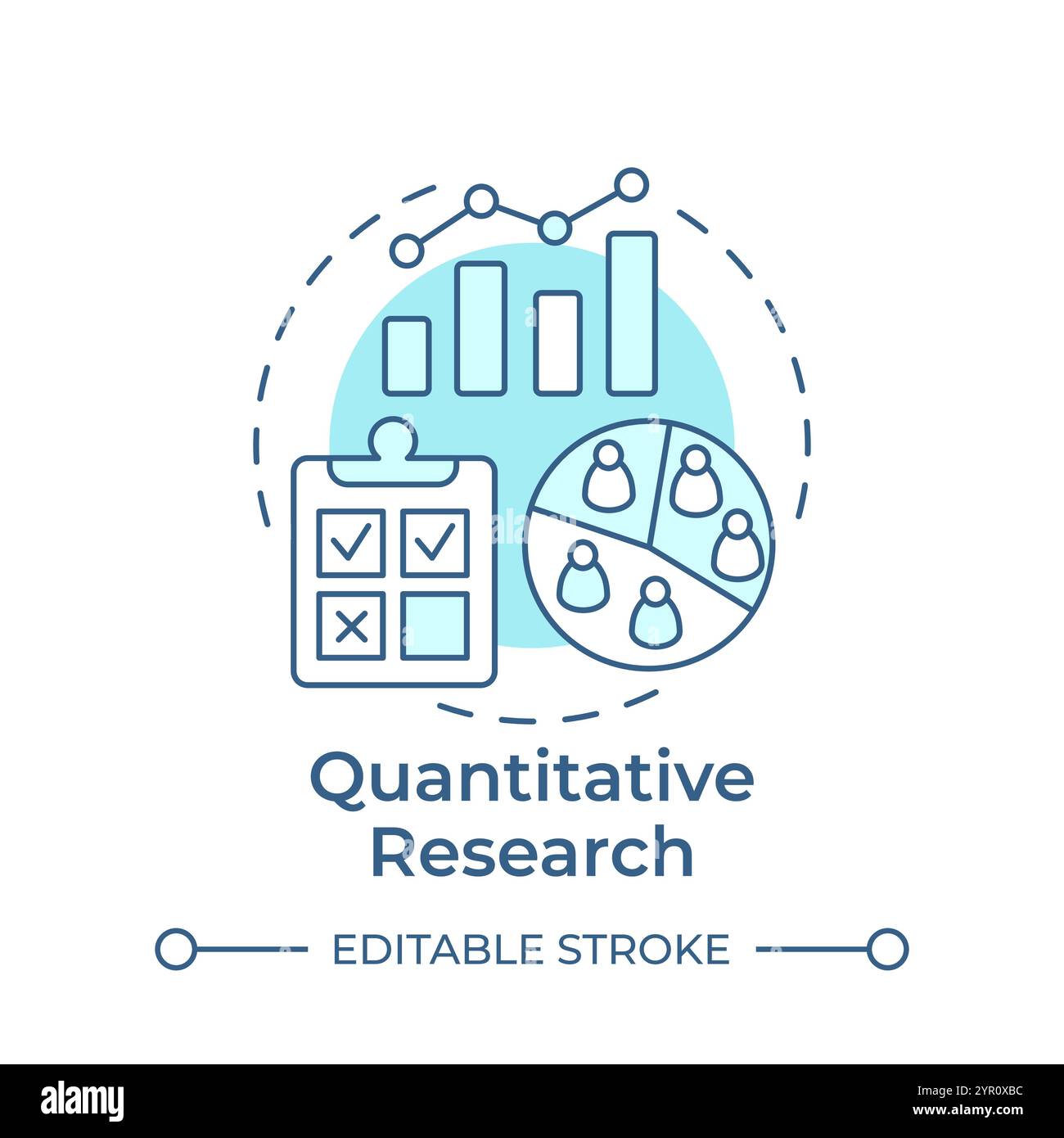 Quantitative research soft blue concept icon Stock Vector Image & Art - Alamy