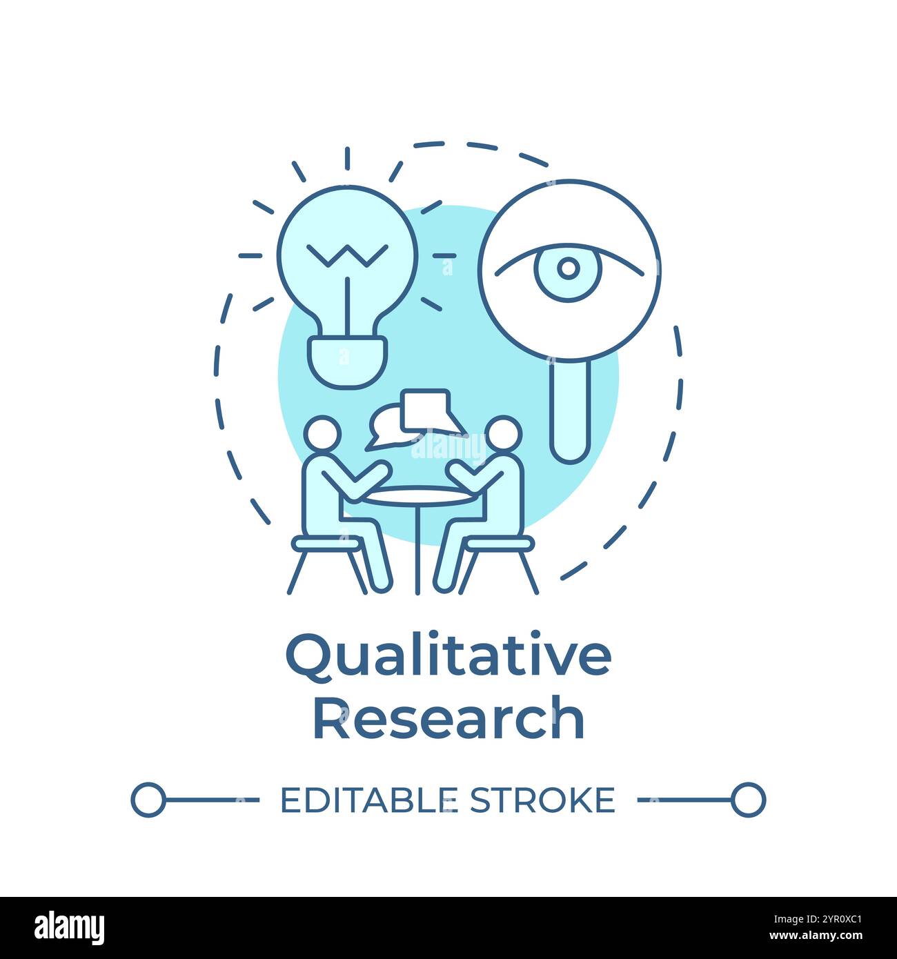 Qualitative research soft blue concept icon Stock Vector Image & Art ...