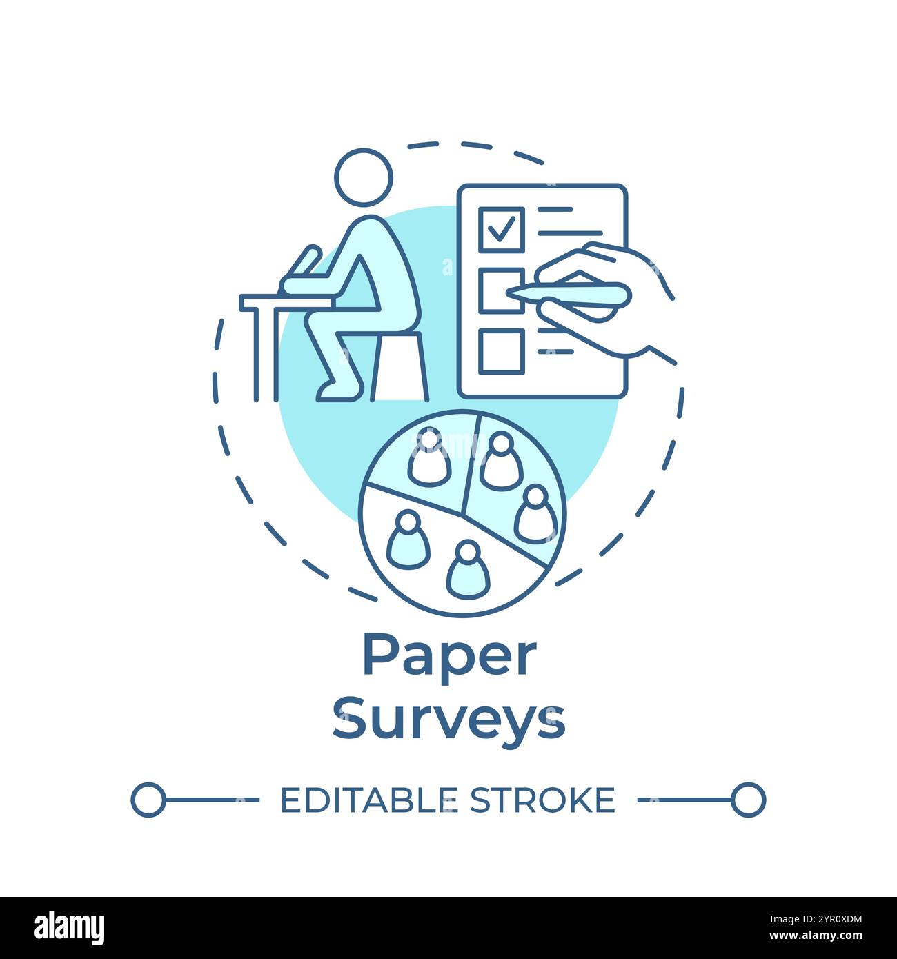 Paper surveys soft blue concept icon Stock Vector Image & Art - Alamy