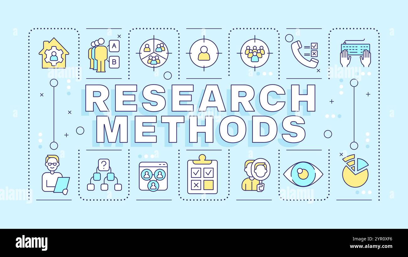 Research methods light blue word concept Stock Vector Image & Art - Alamy