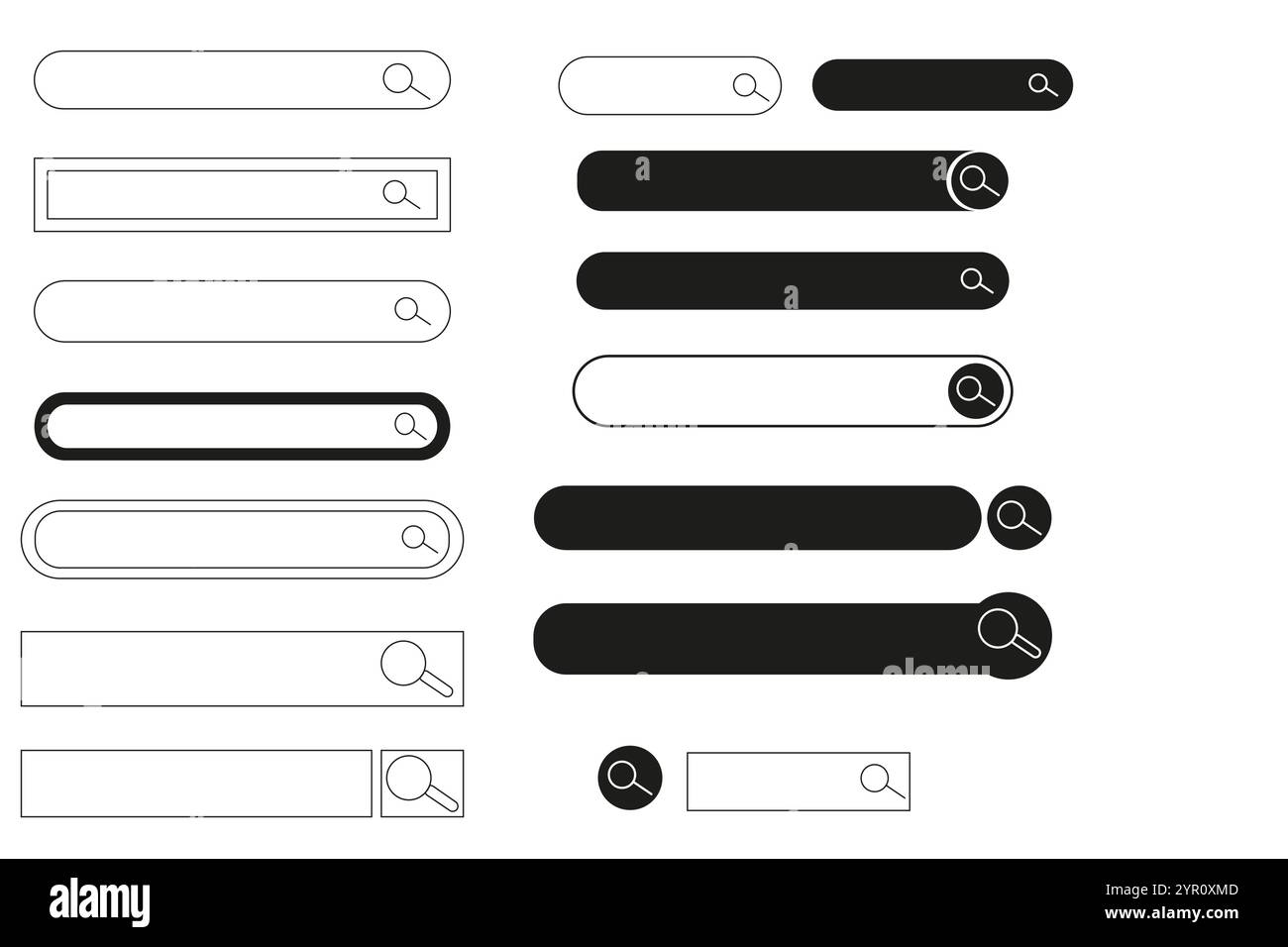 Search bar finder, modern frame text box, form with magnifier ...