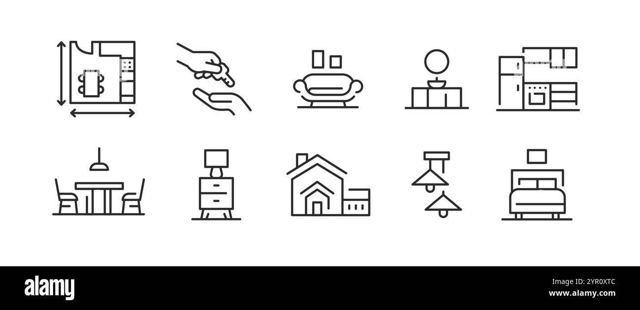 Housing Icons Set Stock Vector Image & Art - Alamy