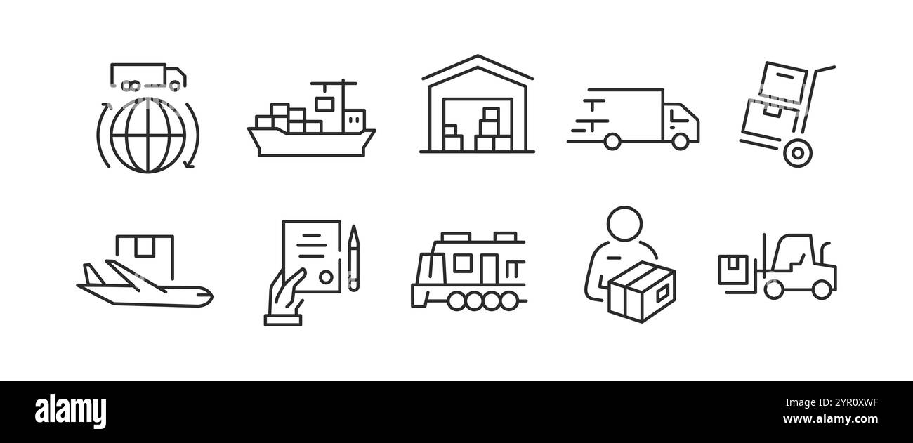 Logistics Icons Set Stock Vector Image & Art - Alamy Logistics Icons Set Stock Vector Image & Art - Alamy