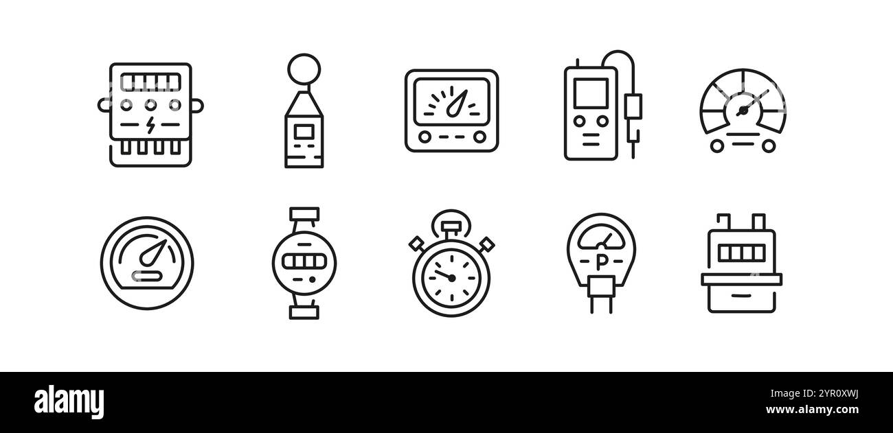Meter Icons Set Stock Vector Image & Art - Alamy