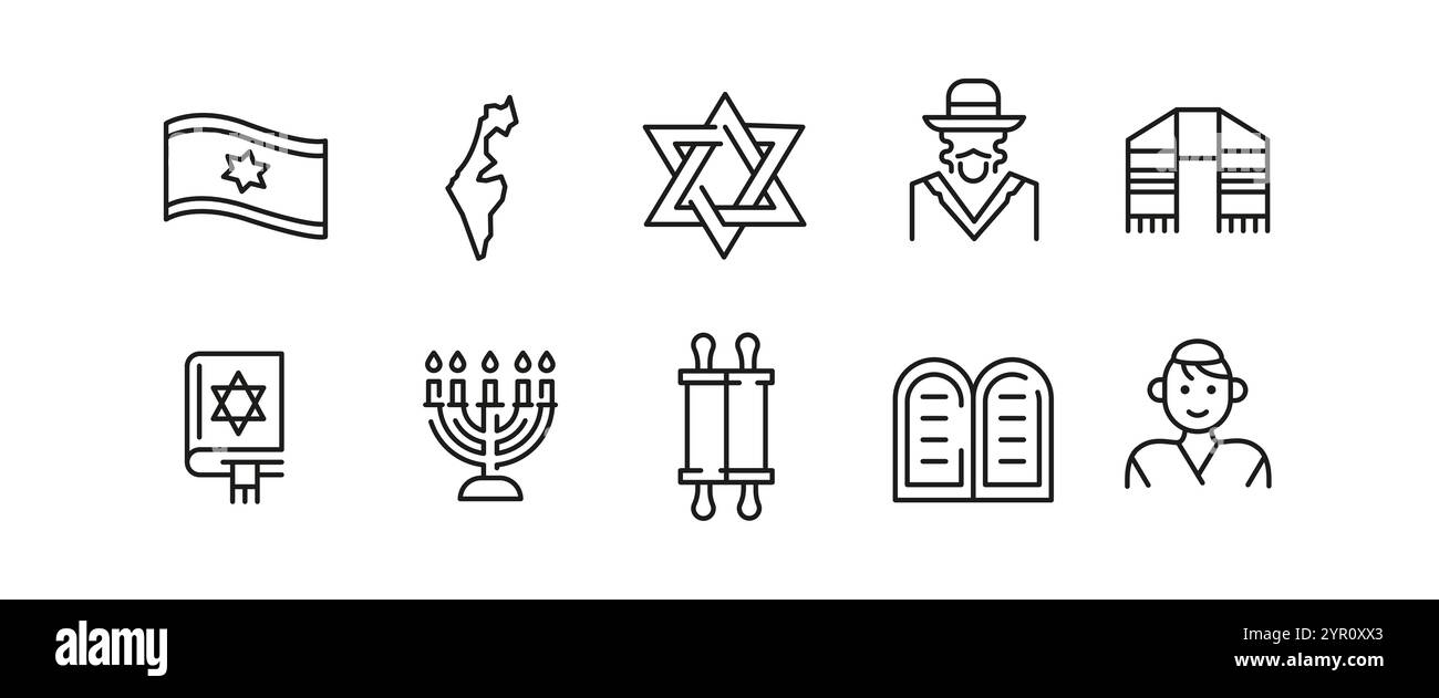 Israel icons Set Stock Vector Image & Art - Alamy