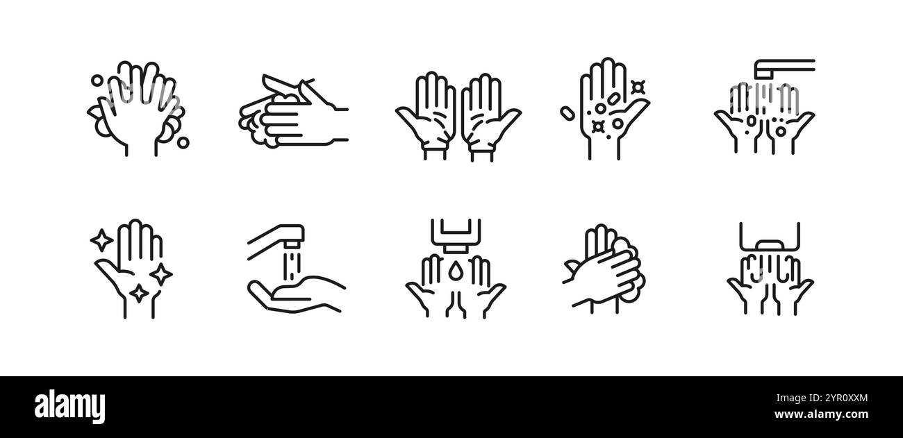 Cleanliness gesture icons hi-res stock photography and images - Alamy