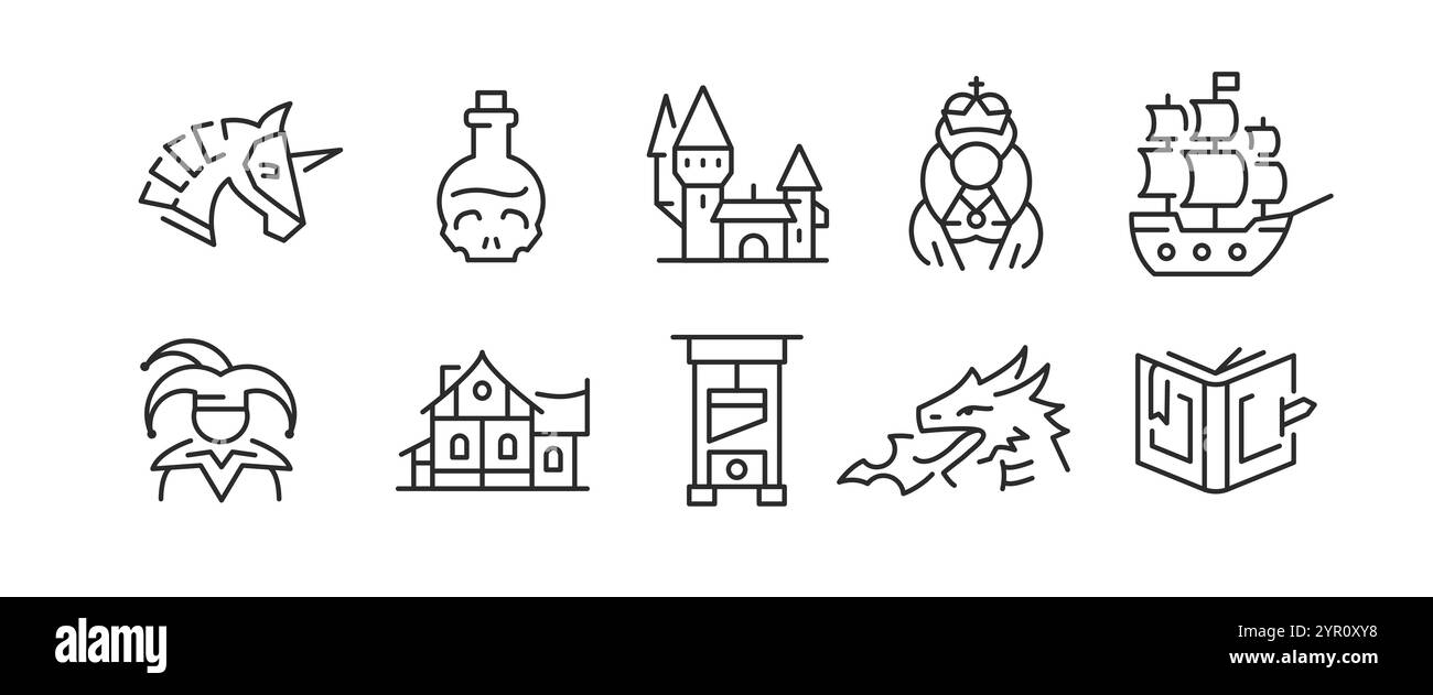 Medieval Icons Set Stock Vector Image & Art - Alamy