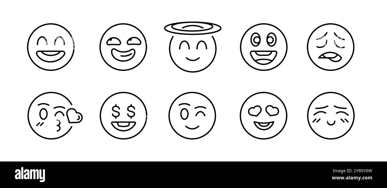 Emojis Icon Set Stock Vector Image & Art - Alamy