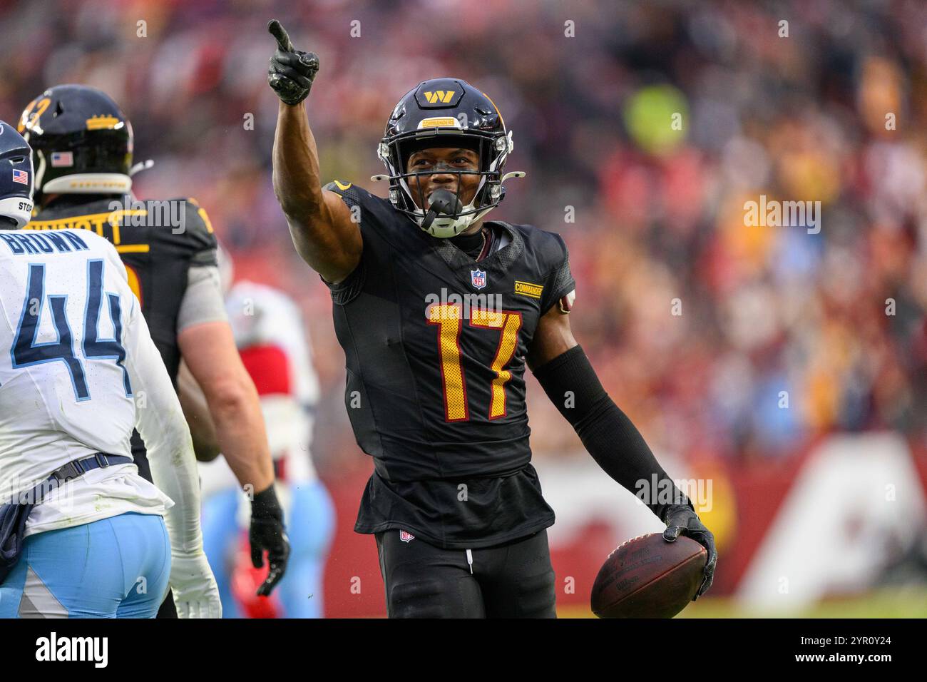 Landover, MD, USA. 1st Dec, 2024. Washington Commanders wide receiver ...