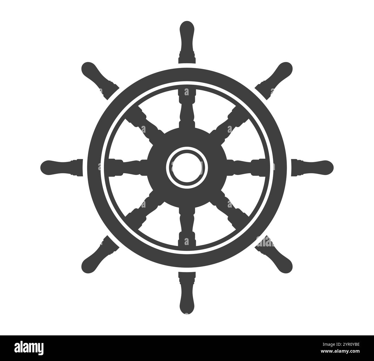 Ship rudder icon symbol shape. Ship helm logo sign. vessel Steering ...