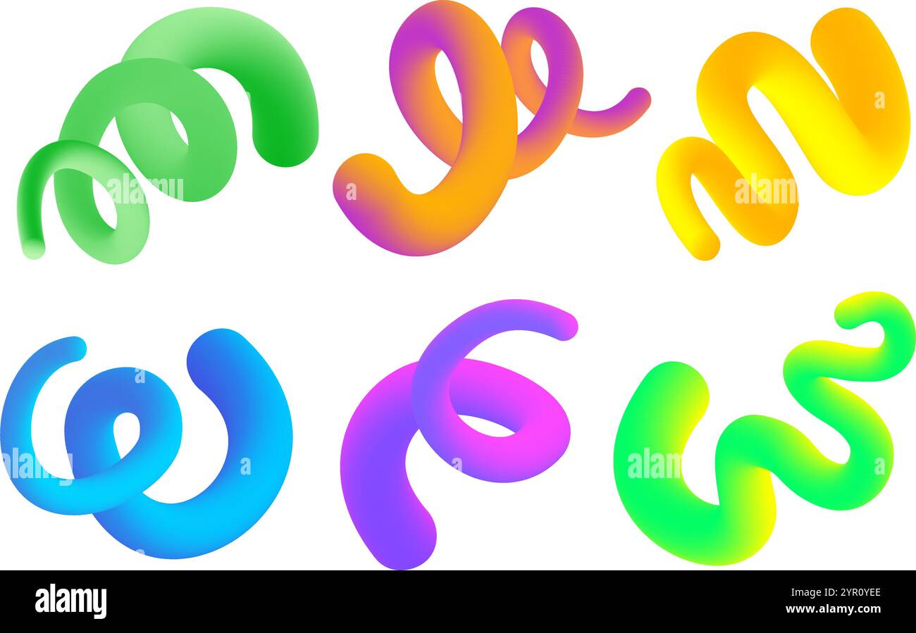 Holographic wavy spiral shape Stock Vector Images - Alamy