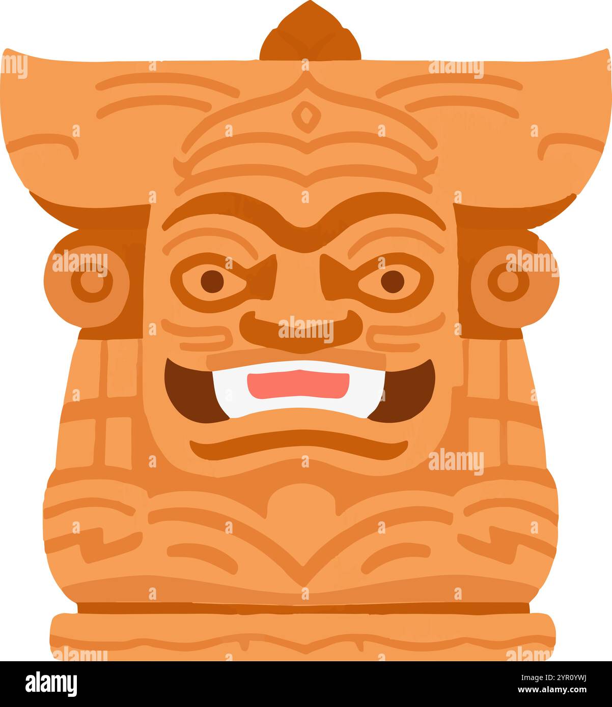 A traditional Tiki mask inspired by Polynesian culture, often used in ...