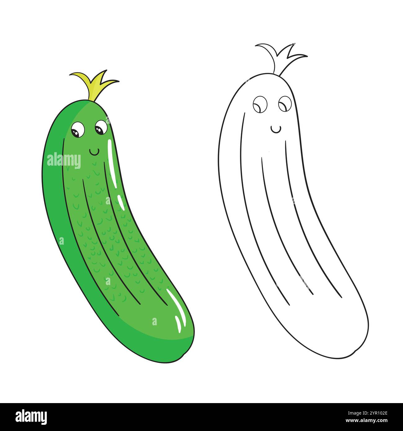 Educational coloring book cucumber vector Stock Vector Image & Art - Alamy