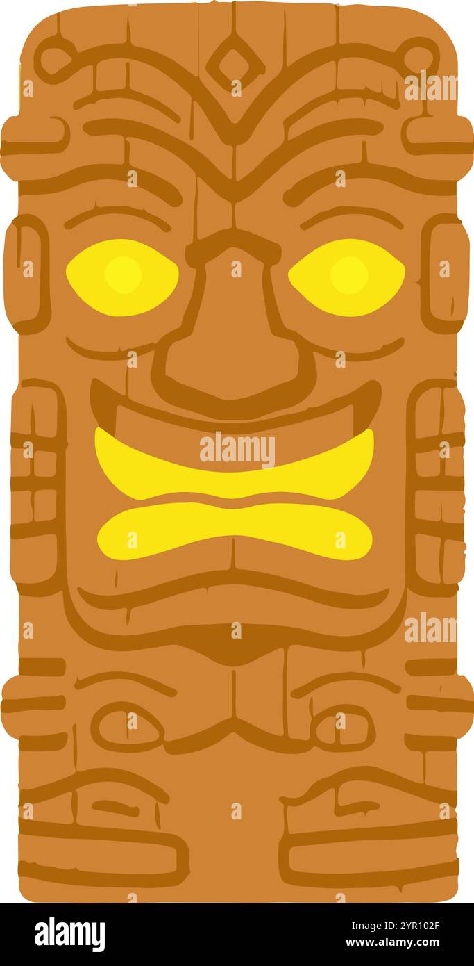 A traditional Tiki mask inspired by Polynesian culture, often used in ...