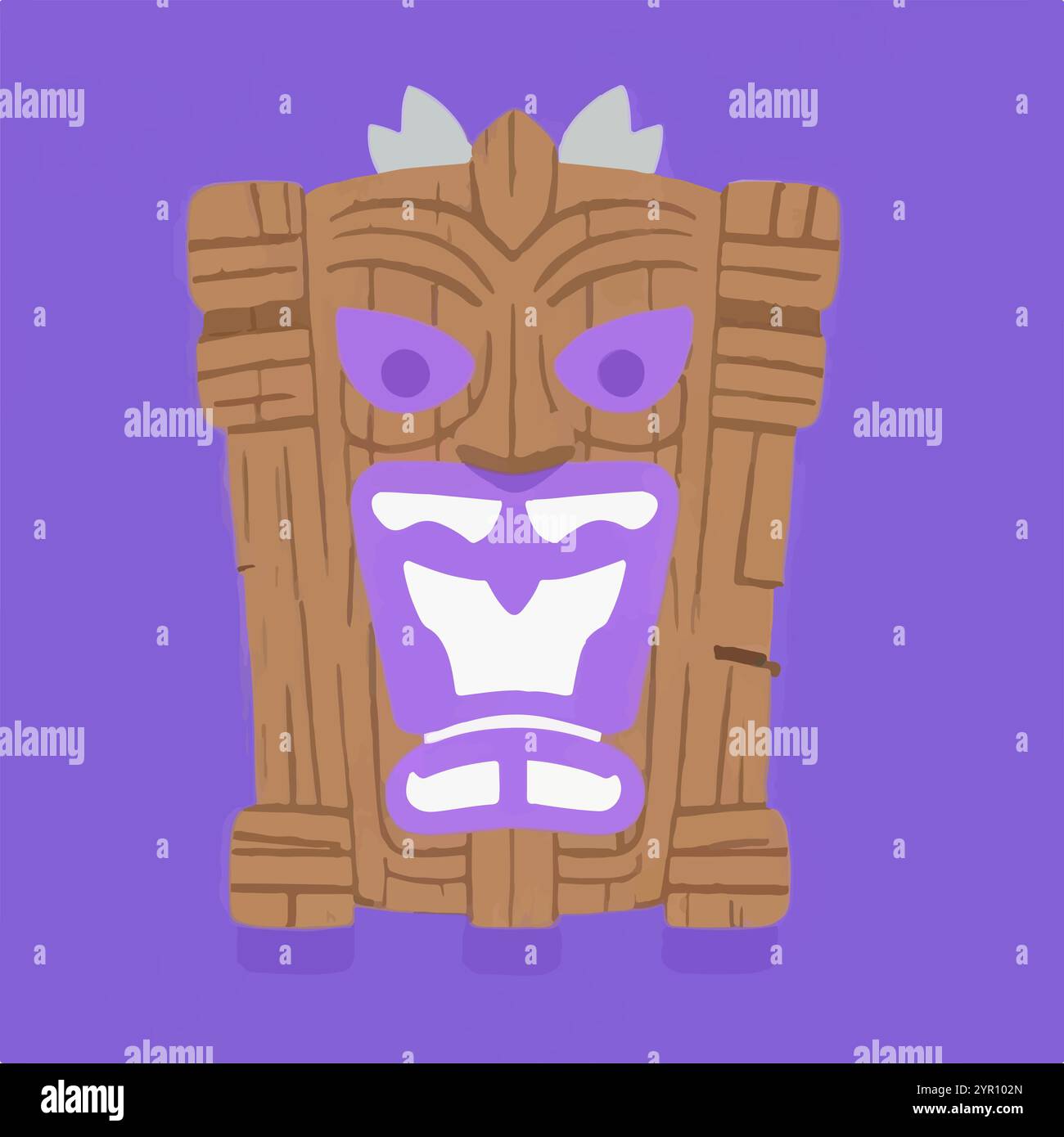 A traditional Tiki mask inspired by Polynesian culture, often used in ...