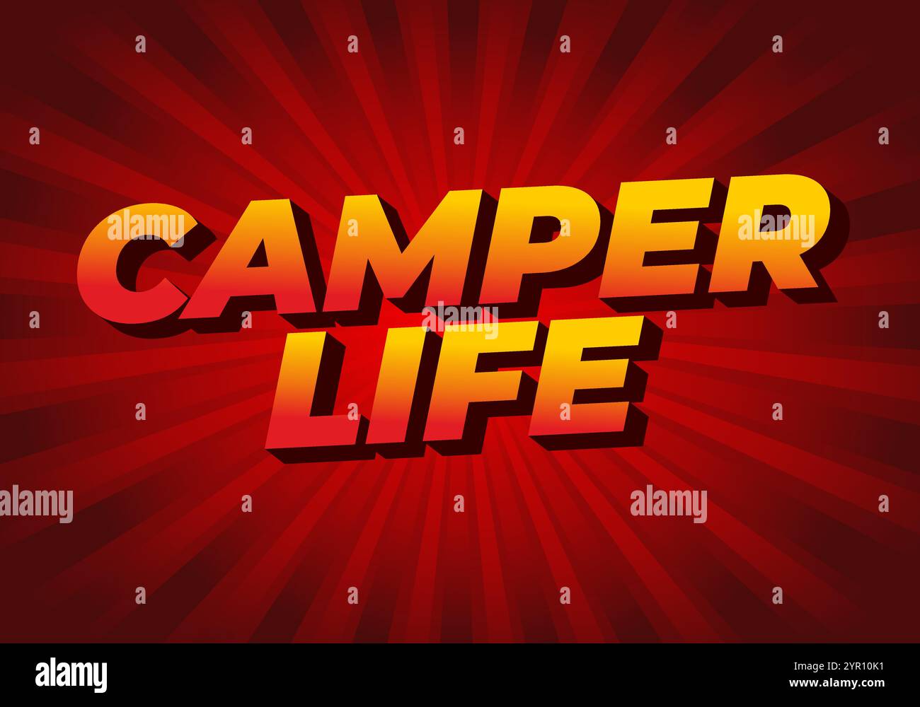 Camper life. Text effect design for social media or digital ads in bold ...
