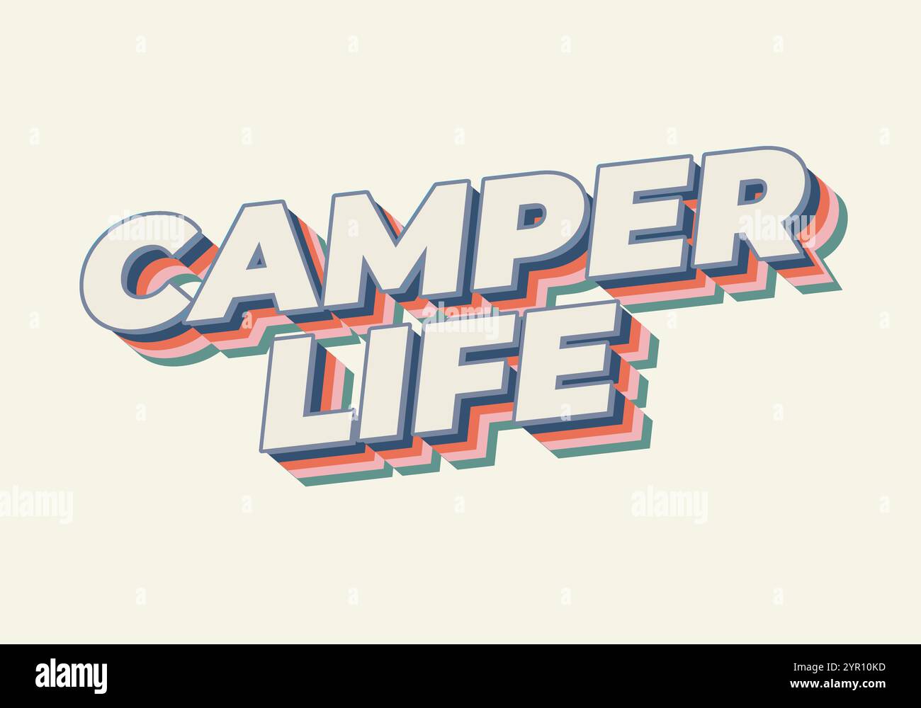 Camper life. Text effect design for social media or digital ads in bold ...