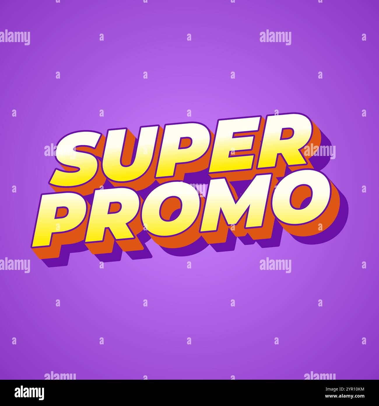 Super promo. Text effect design in square size with bold font and 3D ...