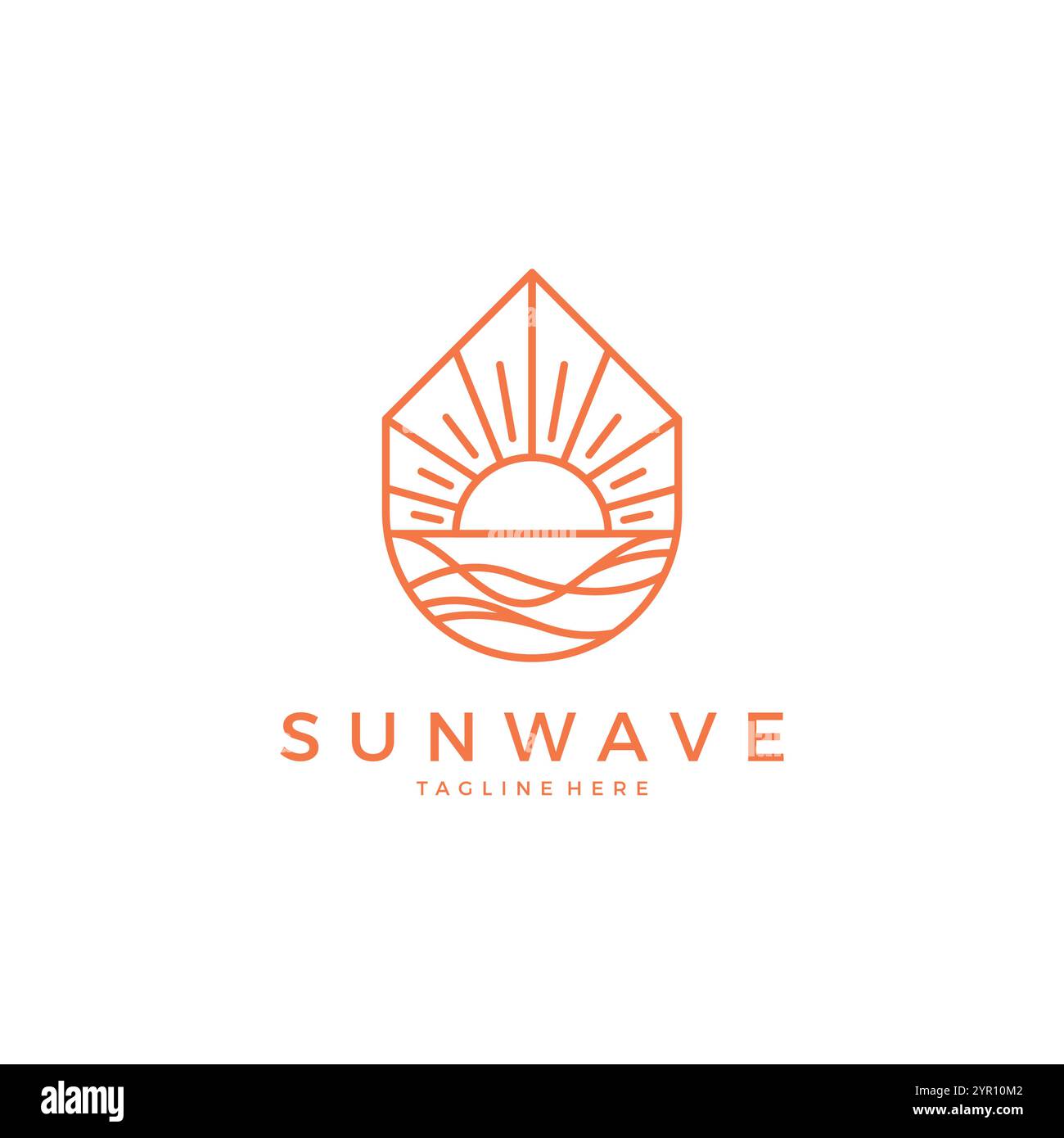 Minimalist wave sun logo Cut Out Stock Images & Pictures - Alamy