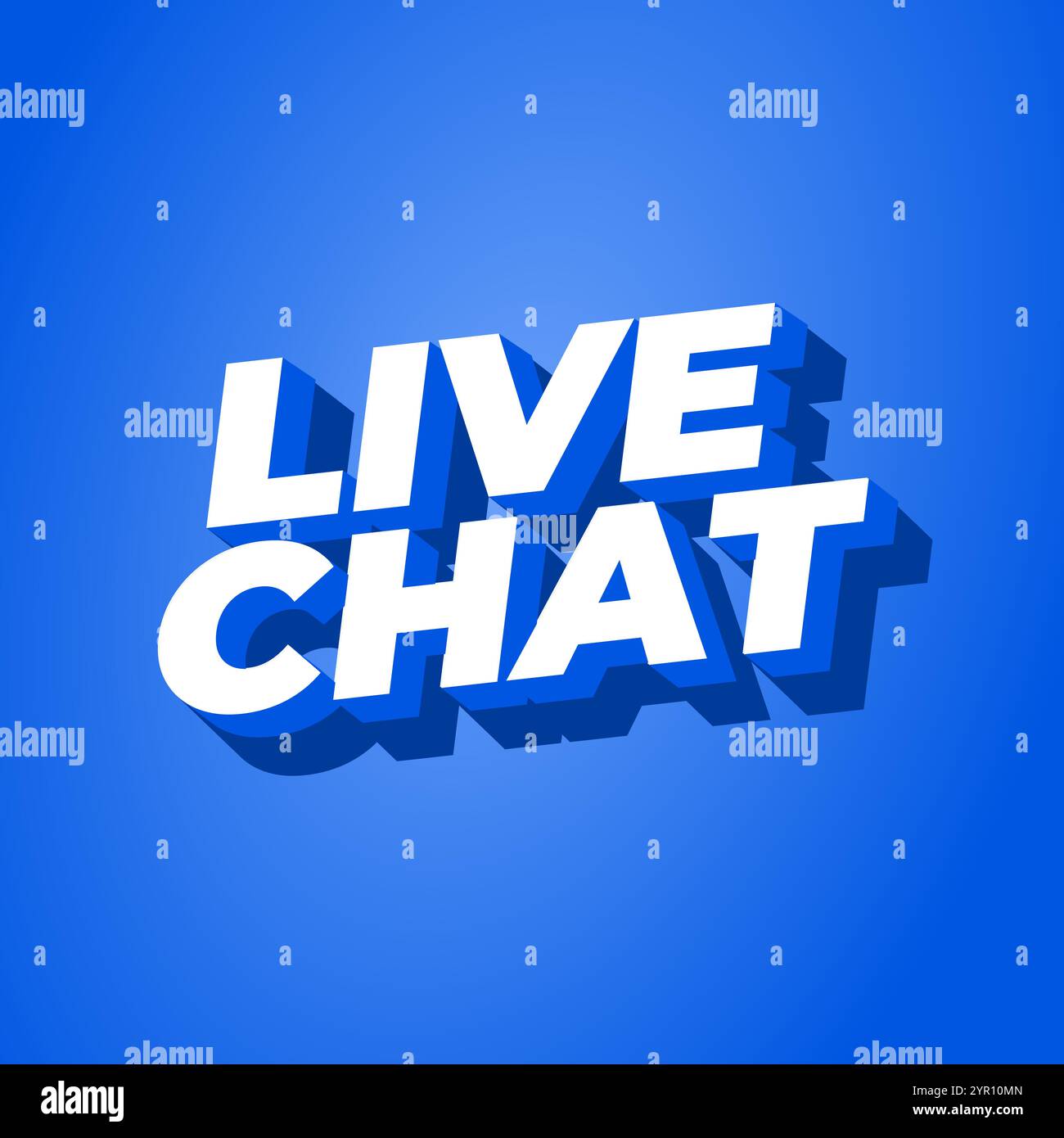 Live chat. Text effect design in bold font and 3D style, for social ...