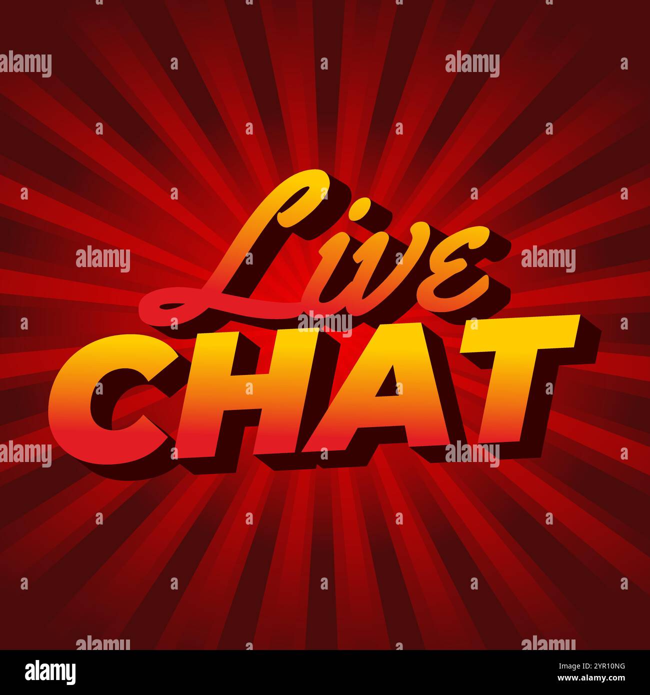 Live chat. Text effect design in bold font and 3D style, for social ...