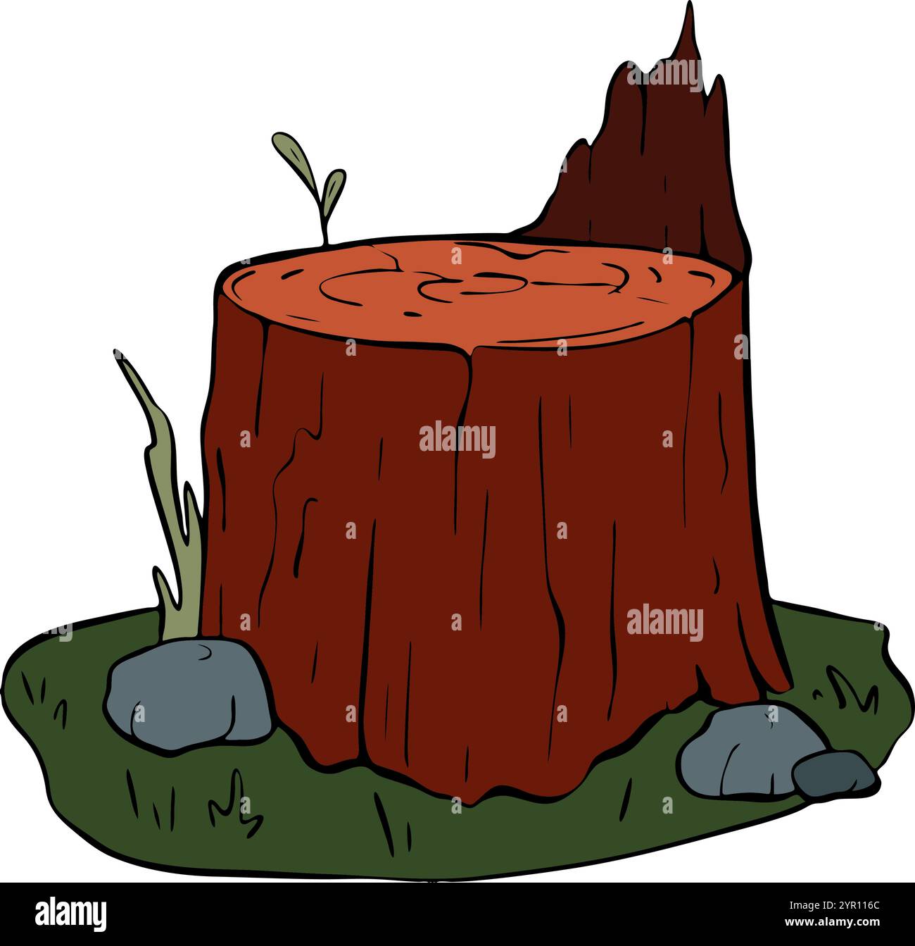 Fossil tree stump Stock Vector Images - Alamy