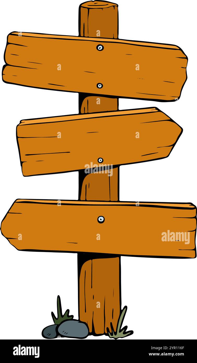 Wooden Directional Signpost Featuring Empty Planks Designed for ...
