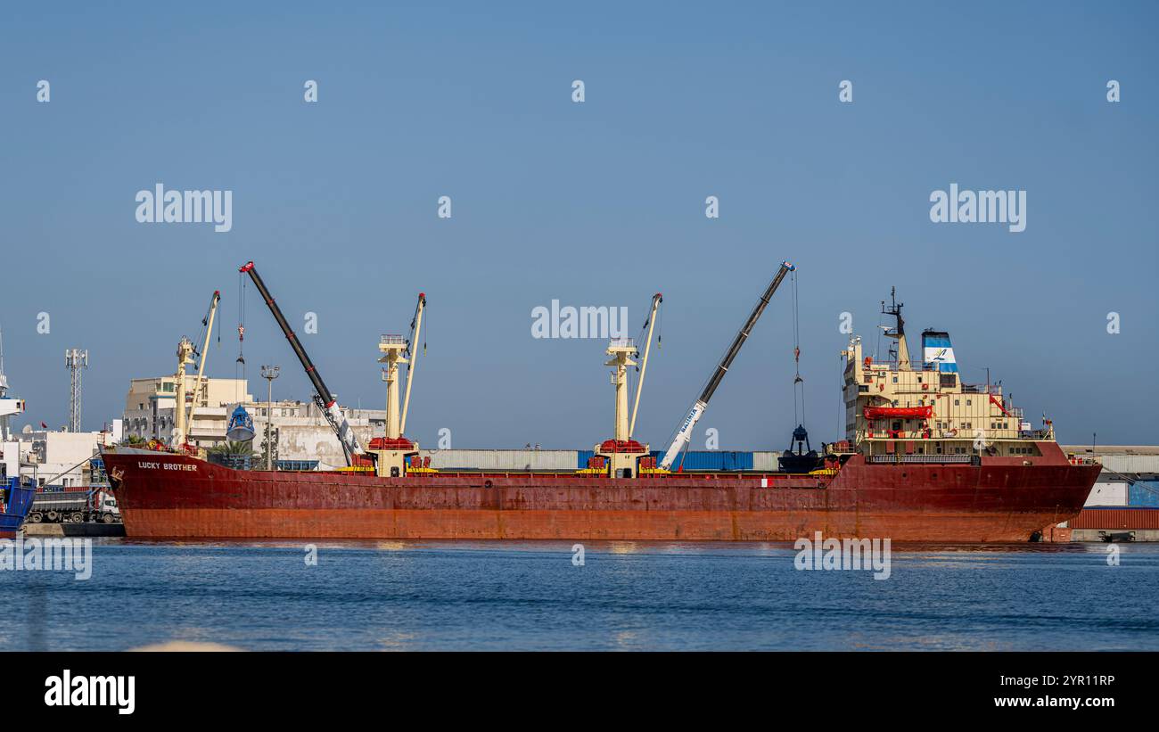 Sousse, Tunisia - November 14, 2024: Cargo ship Lucky Brother in the ...