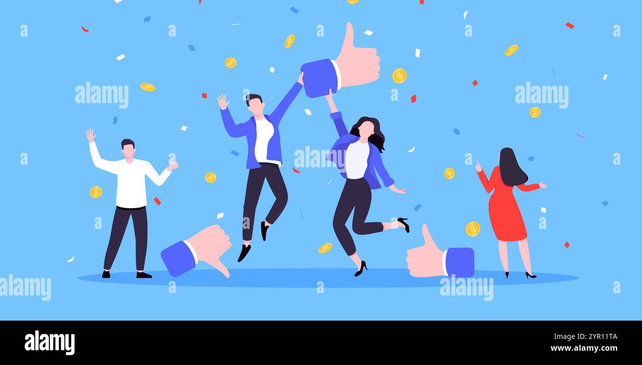 Customer feedback, employee or client satisfaction rating review with ...