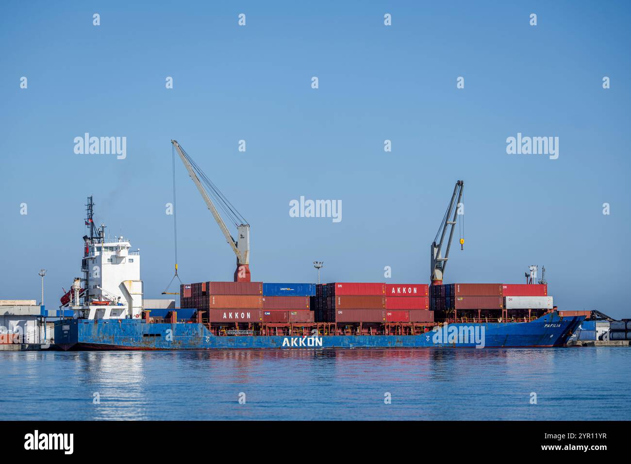Sousse, Tunisia - November 14, 2024: Container ship Pafilia, Akkon ...