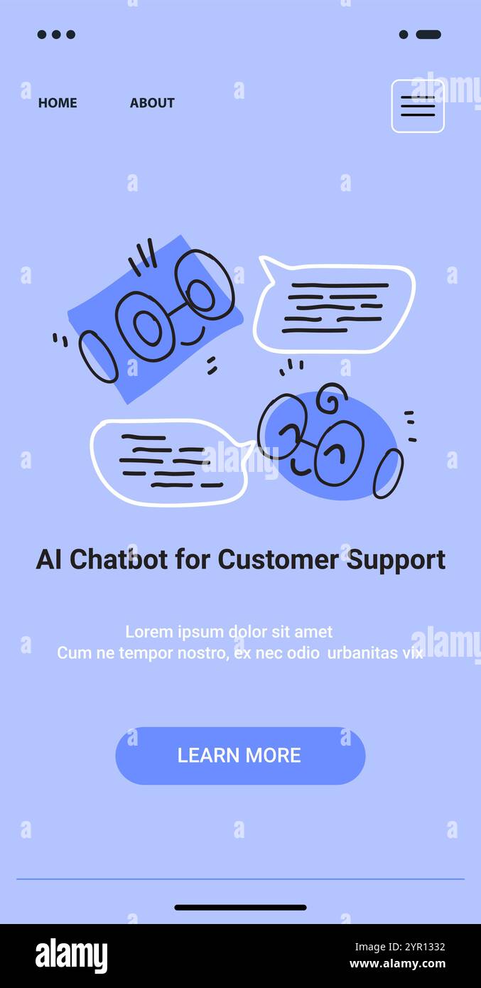 AI Chatbot for Customer Support concept features cartoon robots with ...