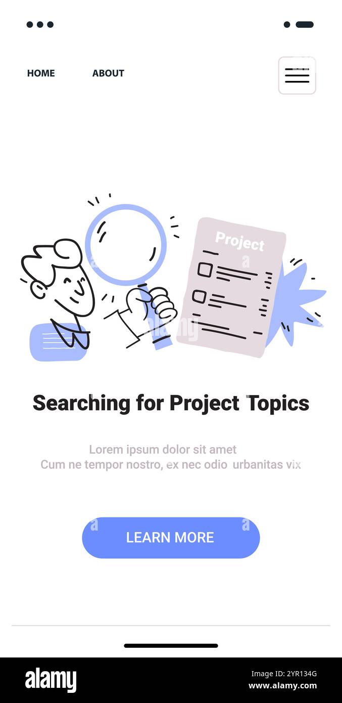 Searching for project topics concept person holding magnifying glass ...