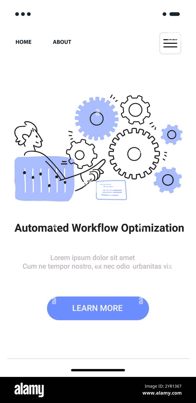 Automated Workflow Optimization Concept With Gears And Person