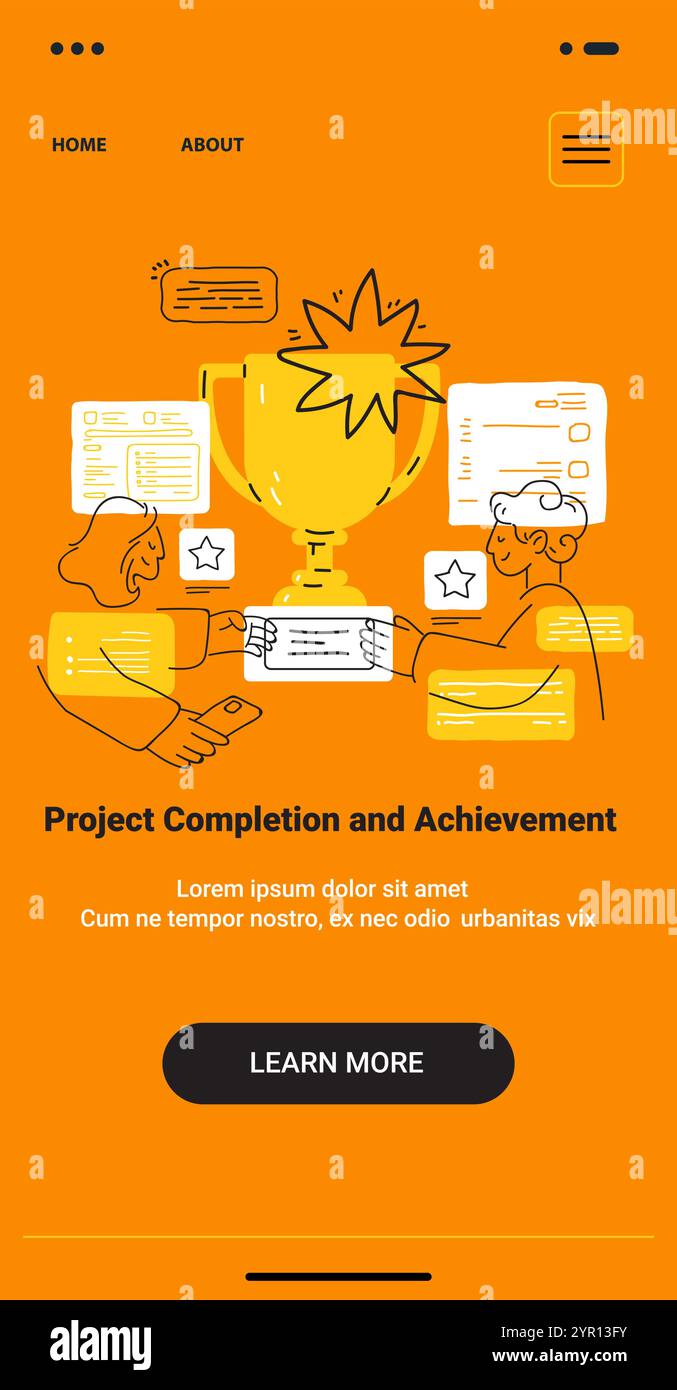 Project completion and achievement concept with two people celebrating ...