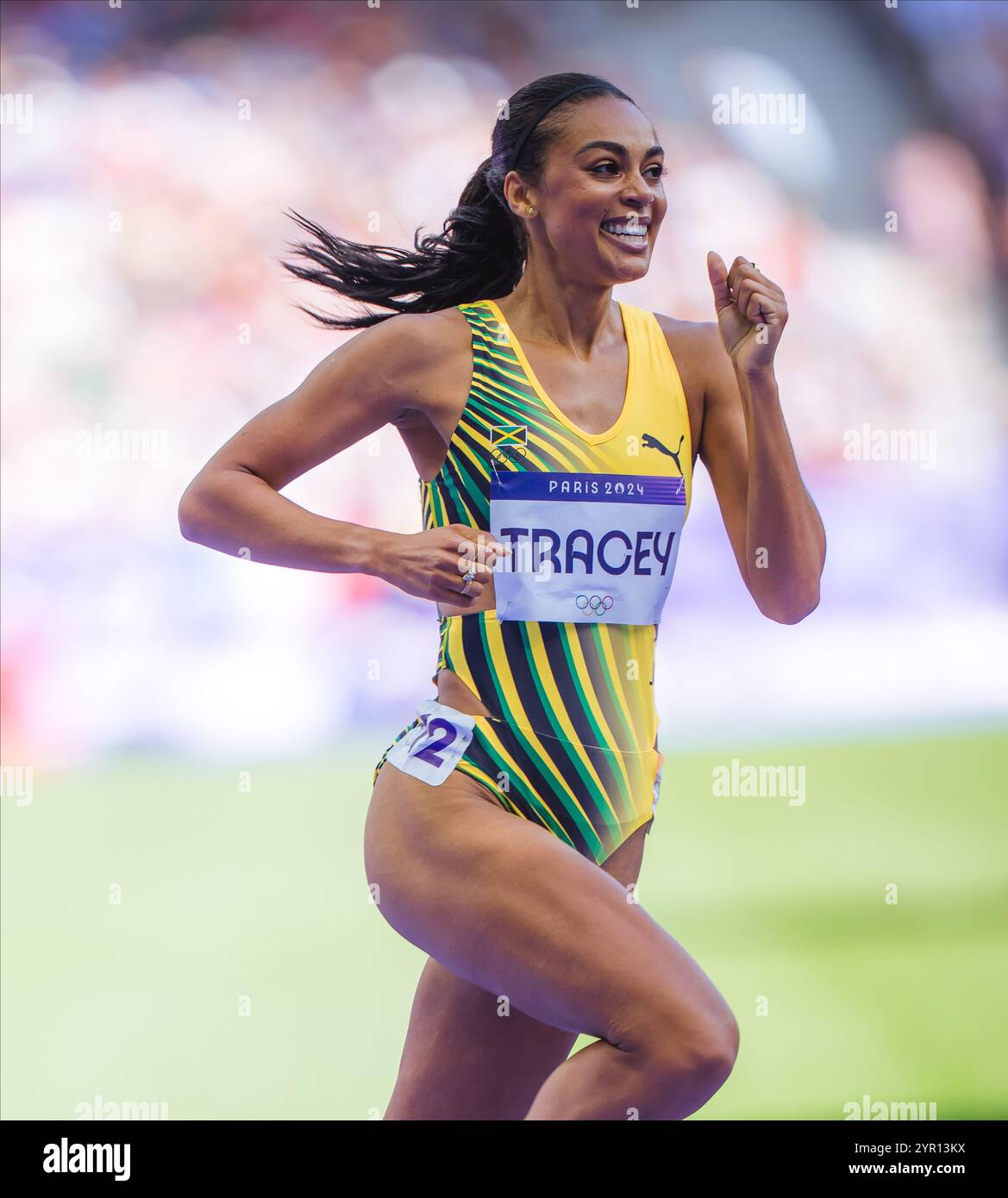 Adelle Tracey participating in the 1500 meters at the Paris 2024 ...