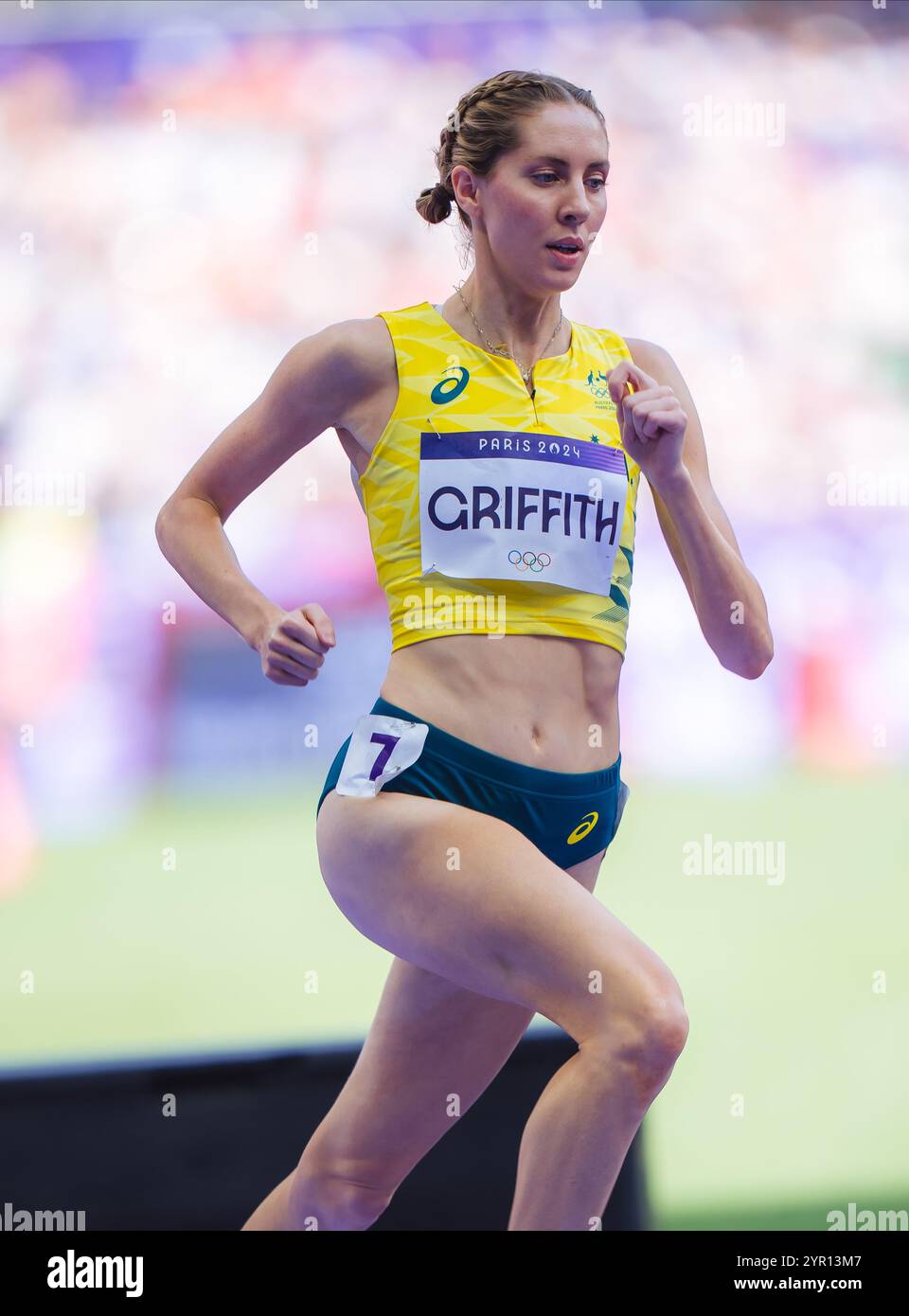 Georgia Griffith participating in the 1500 meters at the Paris 2024 ...
